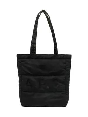 A.p.c. Quilted Logo Tote Bag - Black