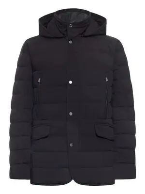 MOORER Quilted Hooded Jacket - Black