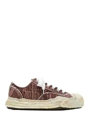 Mihara Yasuhiro HANK Blached Washed Low-Top Sneakers Red