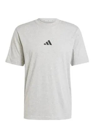 Adidas Essentials Small Logo Single Jersey Tee Shirt - Medium Grey Heather Black