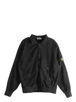 Stone Island High Collar Zip Up Cardigan - Black