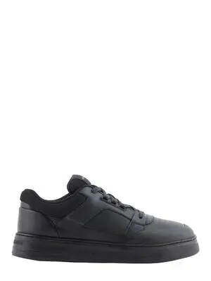 Emporio Armani Leather Panelled Sneakers - Blue