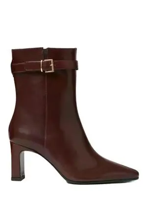 Claudie Pierlot Buckle-strap Pointed-toe Ankle Boots - Brown