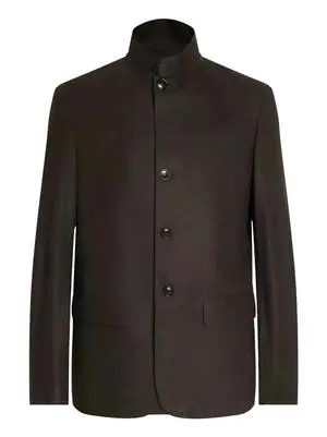 Zegna Il Conte Calf-leather Jacket - Brown