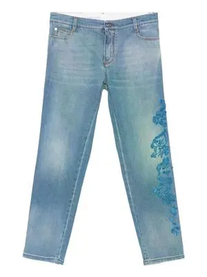 ERMANNO SCERVINO Floral-Embroidered Jeans