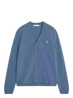 Maison Kitsuné Fox Head Wool Cardigan - Blue