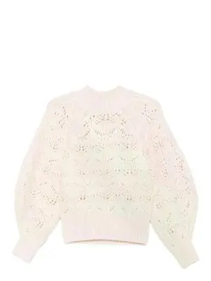 Zimmermann Leaf-pattern High-neck Sweater - Neutrals
