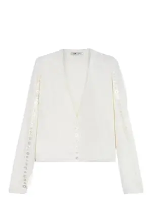 Ports 1961 Sequin-embellished Button Cardigan - White