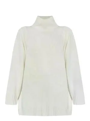 Max Mara High-neck Long-sleeve Sweater - White
