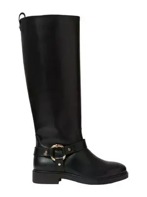 Claudie Pierlot Ring-detail Knee-high Leather Boots - Black