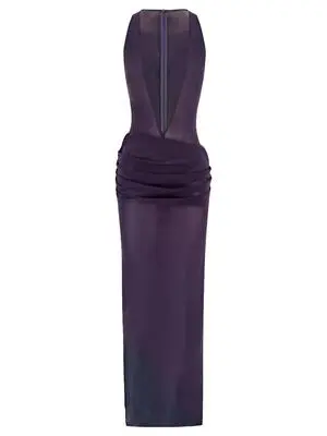 Alex Perry V-neck Draped Maxi Dress - Purple