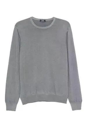 BARBA NAPOLI Crew-neck Wool Sweater - Grey