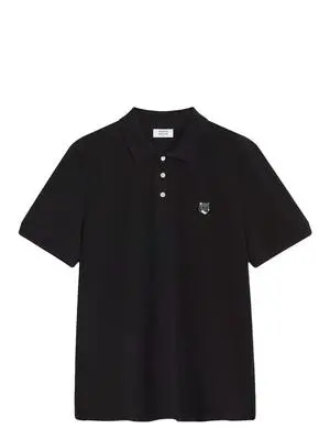 Maison Kitsuné Fox-head Embroidered Polo Shirt - Black