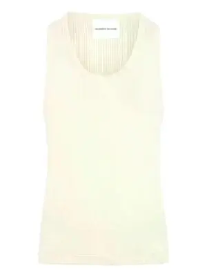 Manière De Voir Ribbed Cotton Vest - Neutrals