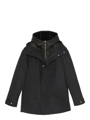 YVES SALOMON Hooded Shearling Parka - Black