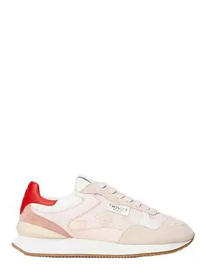 TWINSET Lace-insert Low-top Sneakers - Pink