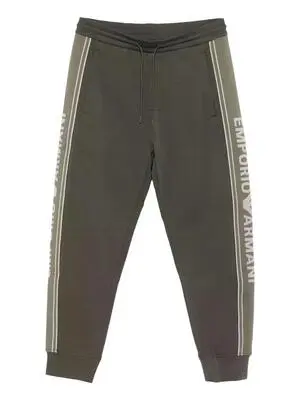 Emporio Armani Logo-detail Side-stripe Track Pants - Green