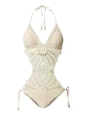 TWINSET Crochet Cut-out Trikini - Neutrals