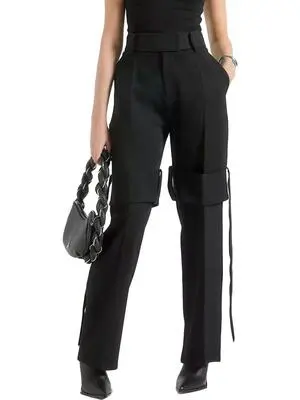 Manière De Voir Isabelle Belted Trousers - Black