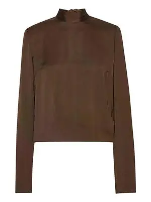 ROTATE BY BIRGER CHRISTENSEN Cowl-back Long-sleeve Top - Brown