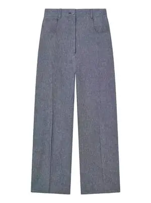 Mark Kenly Domino Tan Pella Wide-leg Trousers - Blue