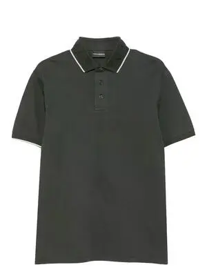 Emporio Armani Embossed-collar Polo Shirt - Green