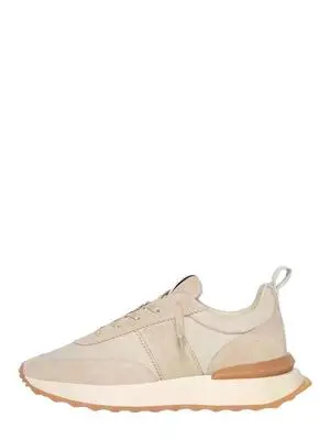 Manière De Voir Monaco Suede-paneled Sneakers - Neutrals