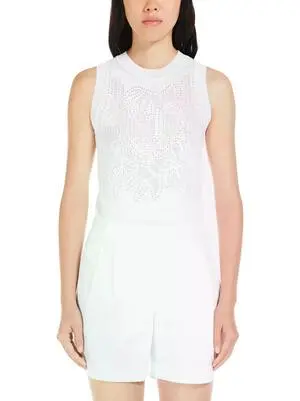 Max Mara Crew-neck Sleeveless Top - White