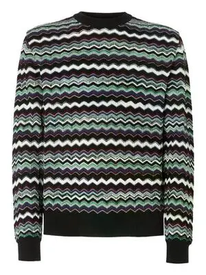 Missoni Zigzag-pattern Crew-neck Sweater - Blue