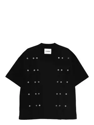 JIL SANDER Eyelet-detail T-shirt - Black
