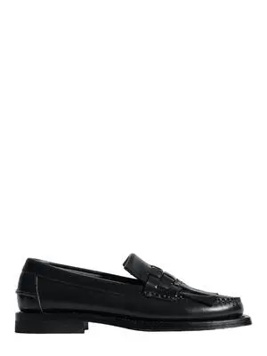 Hereu Fringes Leather Loafers - Black