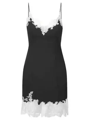 Staud Nadia Lace-trim Mini Dress - Black