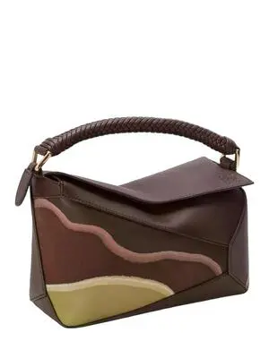 Loewe Small Puzzle Edge Landscape Tote Bag - Brown