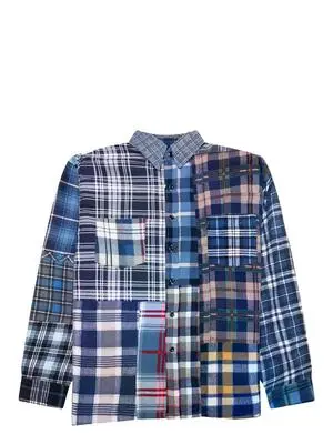 Needles Patchwork Flannel Shirt - Blue