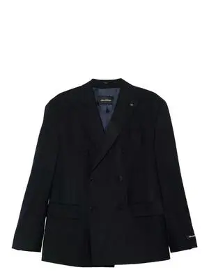 Karl Lagerfeld Classic Pinstripe Double-breasted Blazer - Blue