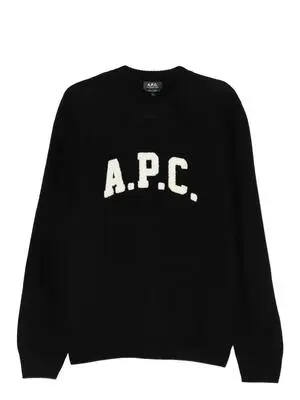 A.p.c. Logo Crew-Neck Sweater Black