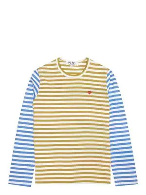 Play Comme Des Garcon Striped Long-sleeve T-shirt - Green