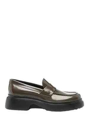 TOD'S Leather Platform Loafers - Green