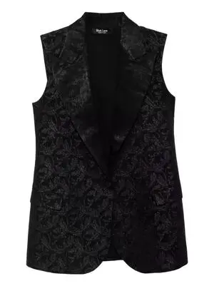 BLAKLACE Floral-print Waistcoat - Black