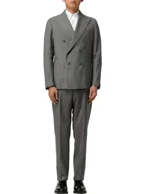 Tagliatore Pinstripe Double-breasted Suit Jacket - Grey