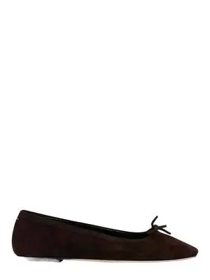 AeydĒ Bow Suede Ballet Flats - Brown