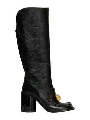 Ami 90mm Stud-embellished Leather Knee-high Boots - Black