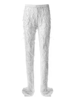 ALMAZ Sequin-embellished Trousers - White