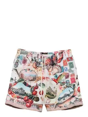 Camilla Postcard Seashell Print Shorts - Neutrals