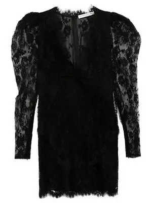 Alessandra Rich Lace Mini Dress - Black