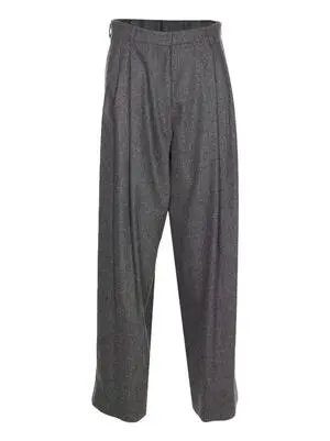 Max Mara Pleated-front Wool Trousers - Grey