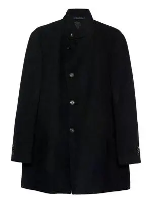 Tagliatore Gordon High-neck Buttoned Coat - Blue