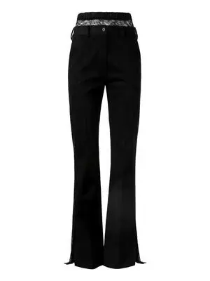 ALMAZ Lace-trim Trousers - Black
