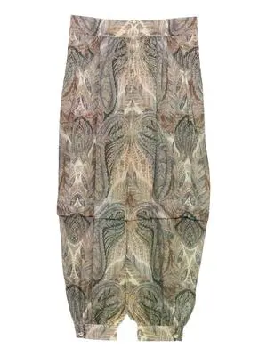 Zimmermann Paisley-print Pleated Trousers - Neutrals