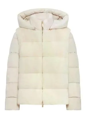 MOORER Quilted Hooded Jacket - Neutrals